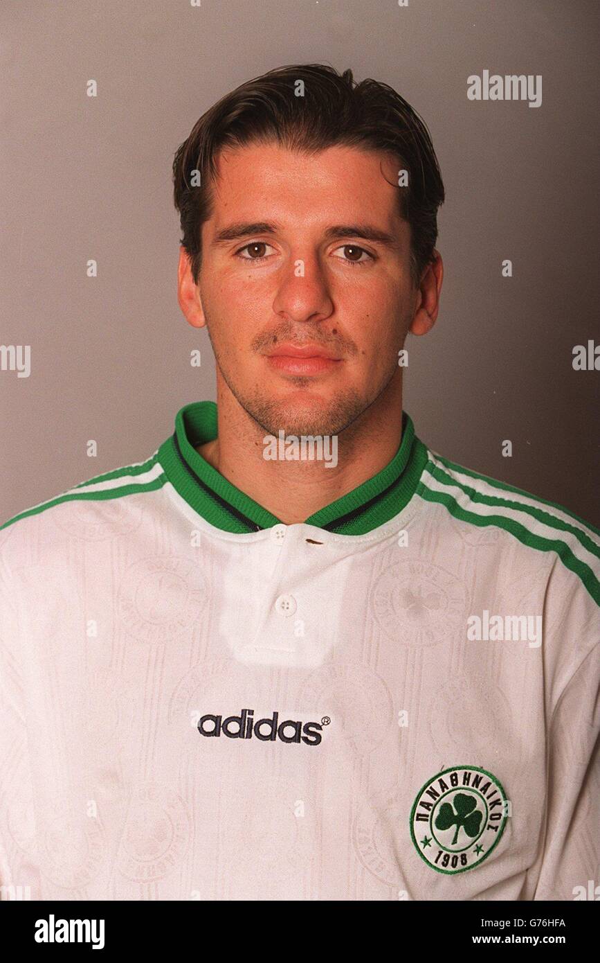 Dimitrios Markos, Panathanaikos. UEFA Champions League 1996/7. Soccer ...