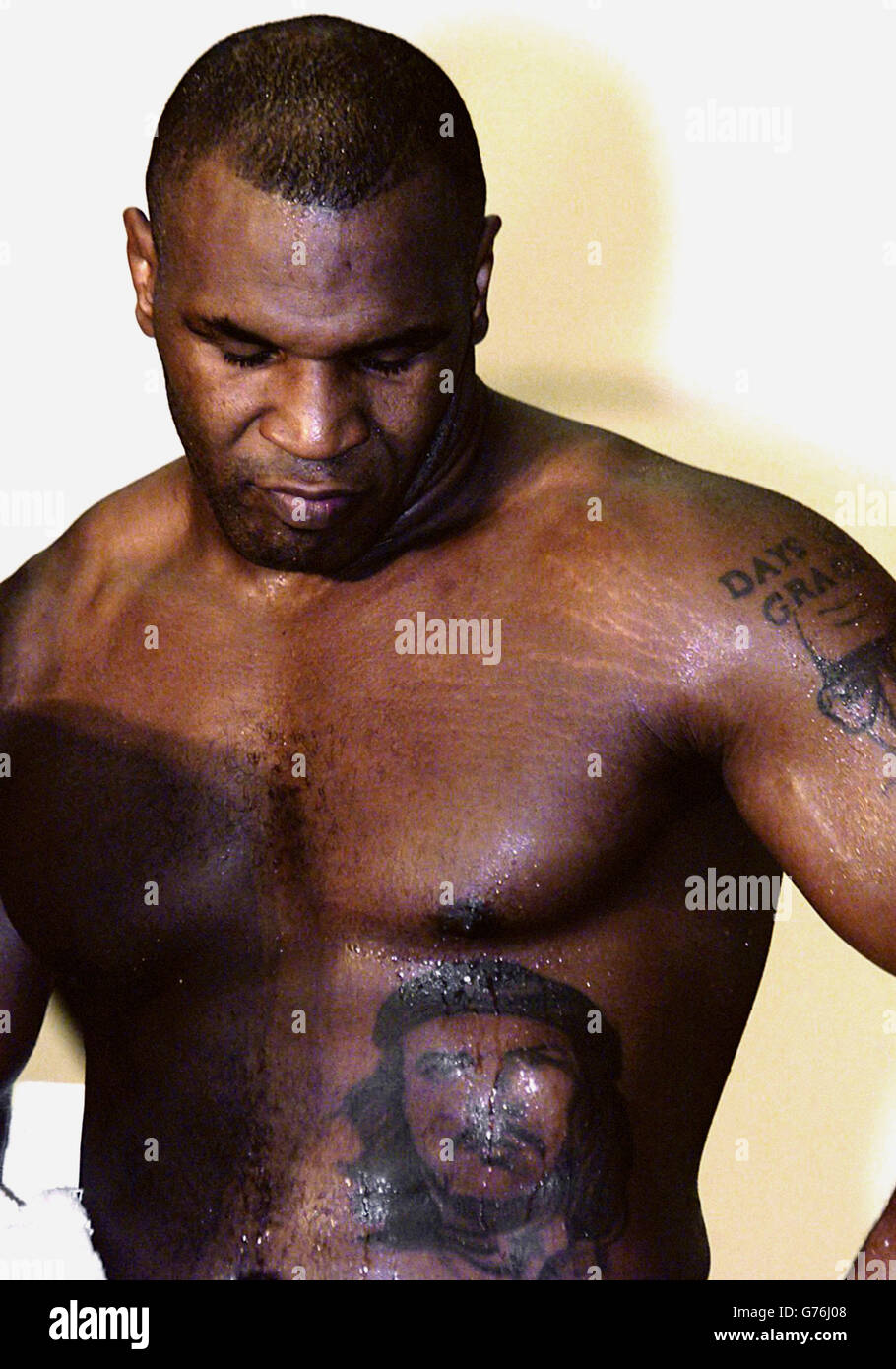 American heavyweight boxer Mike Tyson during his open workout at ...