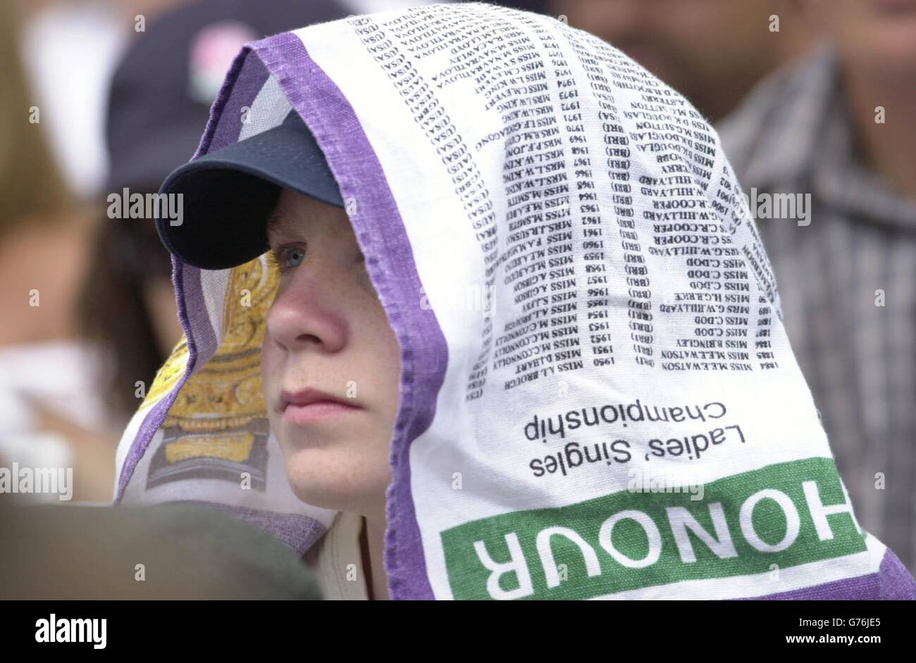 WImbledon 2002 - fan watches Pioline Stock Photo - Alamy