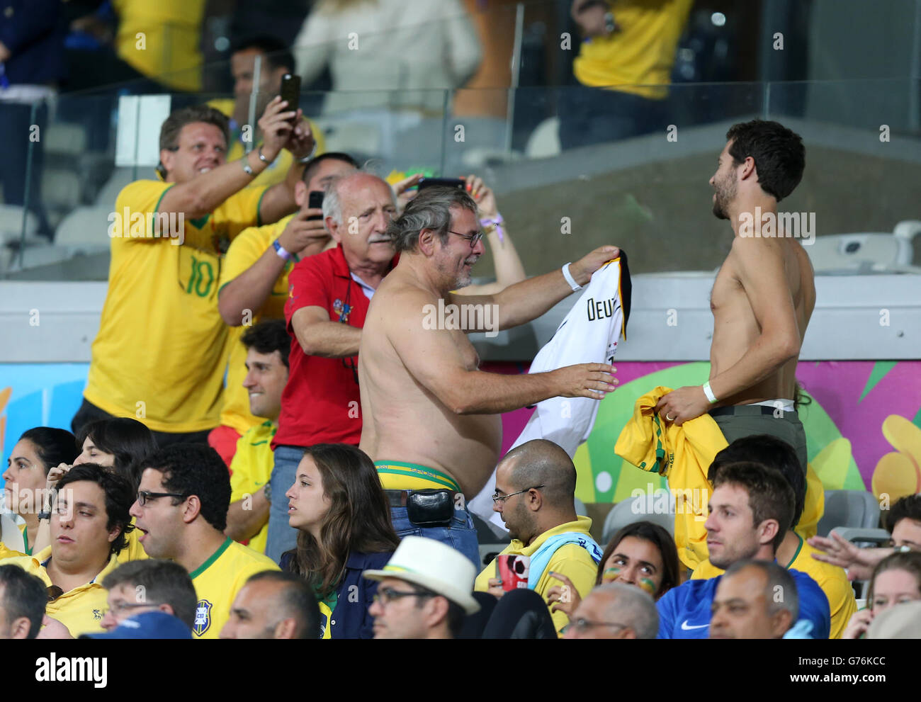 Germany and brazil fans in the stands hi-res stock photography and ...