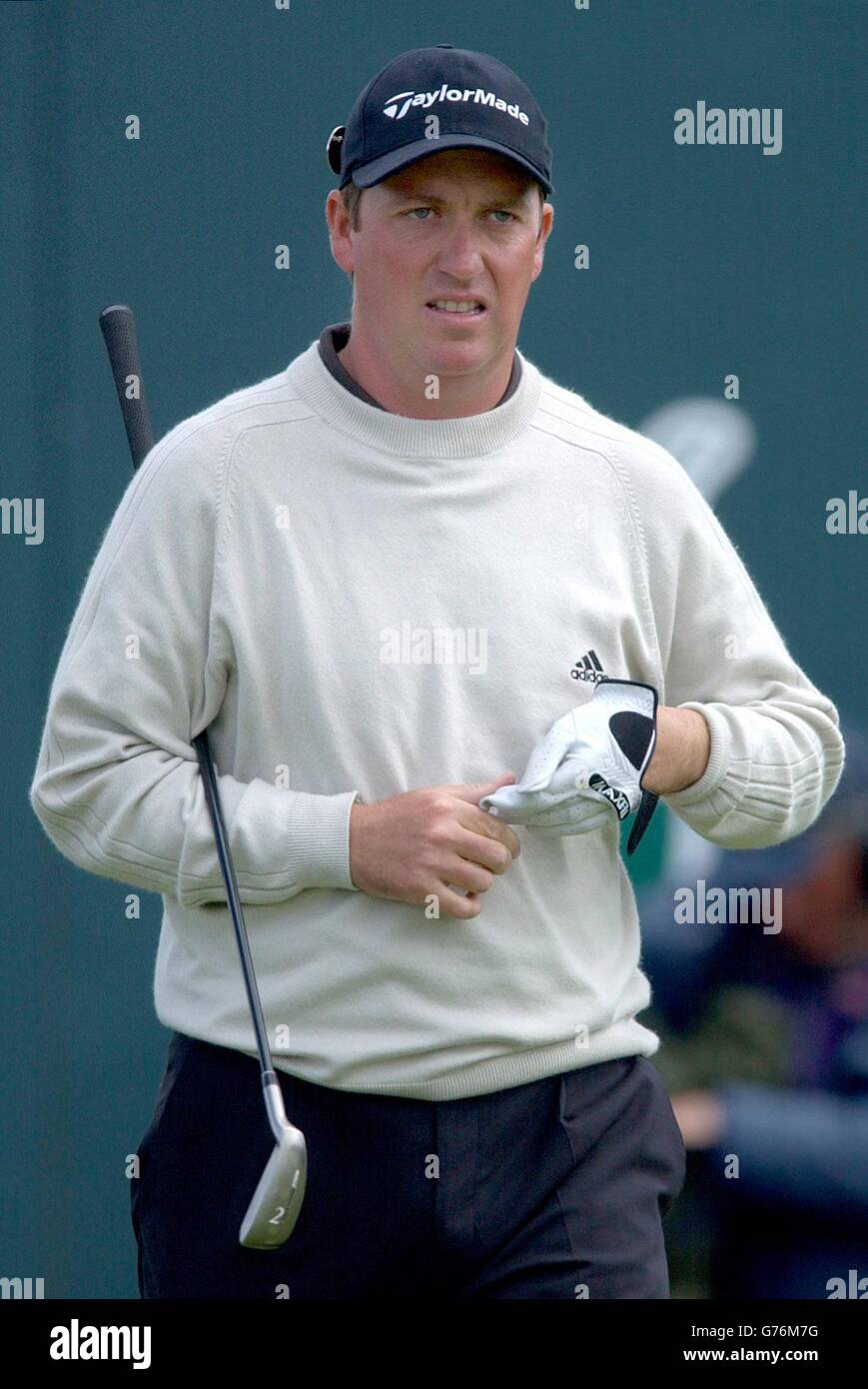 Muirfield Open Garbutt. Ian Garbutt watches his drive from the 1st tee ...