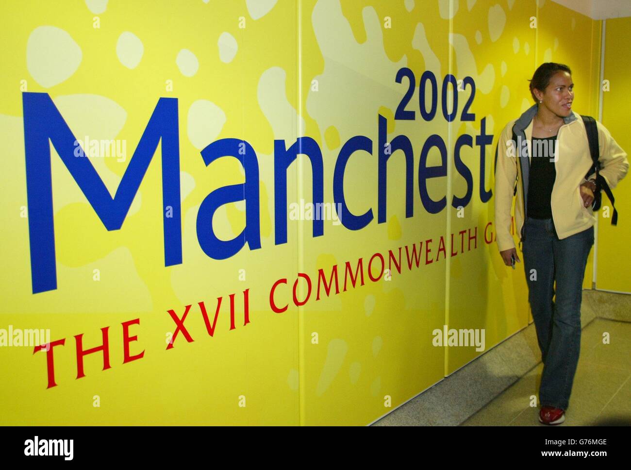Cathy Freeman arrives in Manchester Stock Photo - Alamy