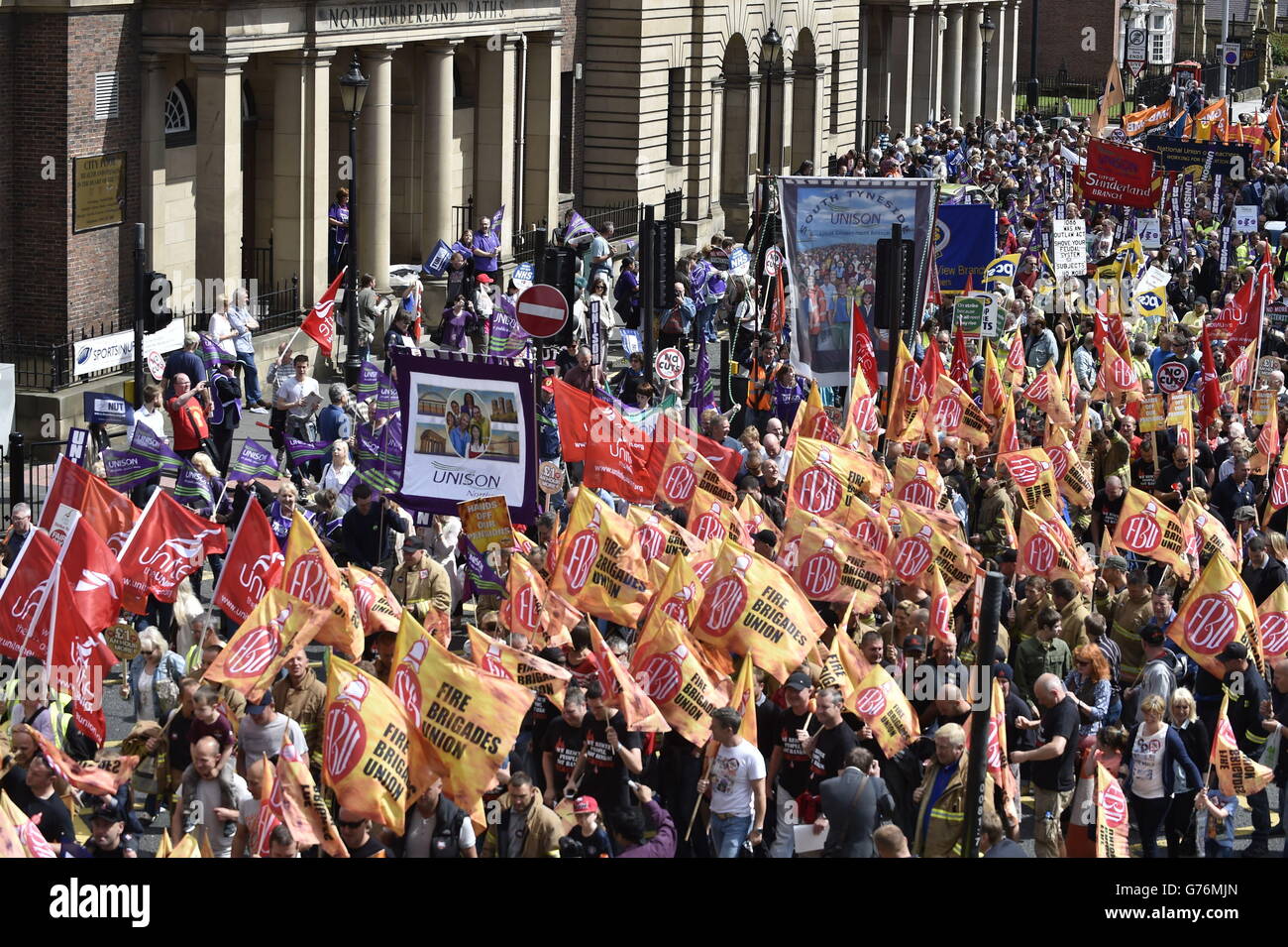 Public sector workers march in newcastle hi-res stock photography and ...
