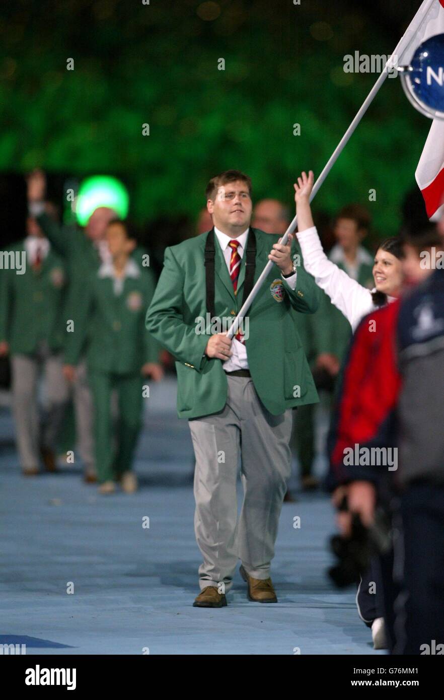The Northern Irish Team are led out, during the opening ceremony at ...