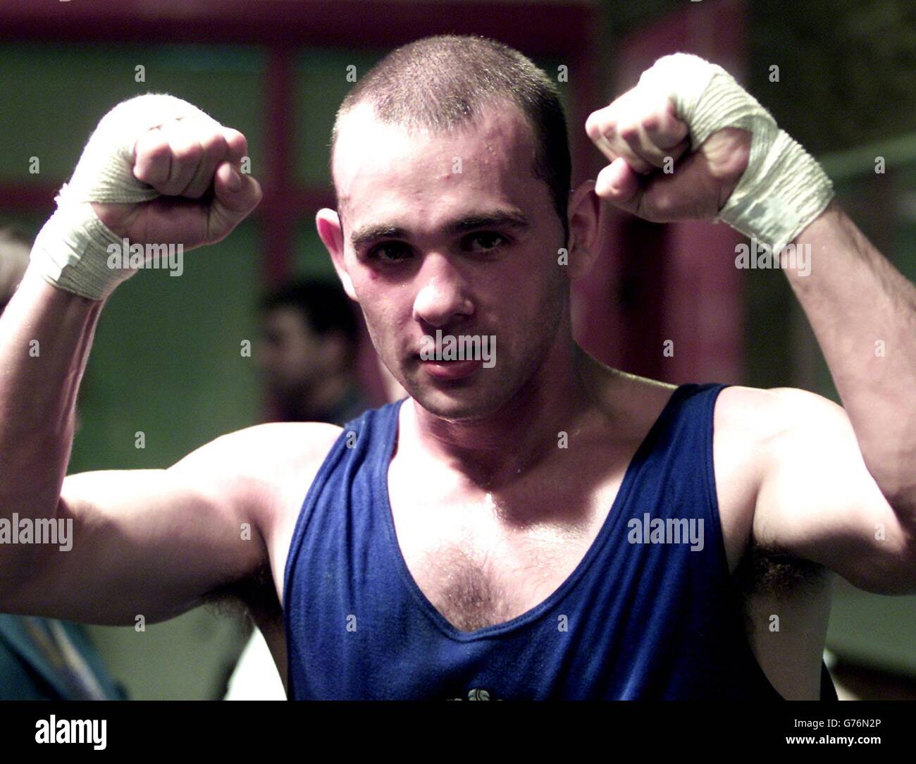 Welsh Boxer Michael Allen celebrates his victory over Pugeva Warren ...