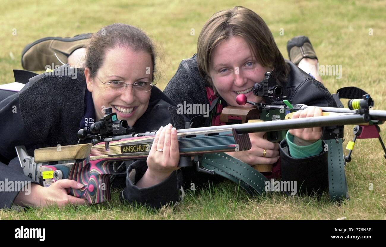 Welsh gold medallists Ceri Dallimore (left) and Johanne Brekke after ...