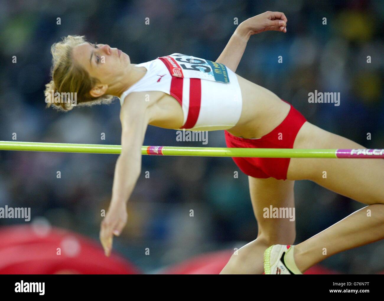 High Jump - England's Steph Higham. England's Steph Higham jumps during ...