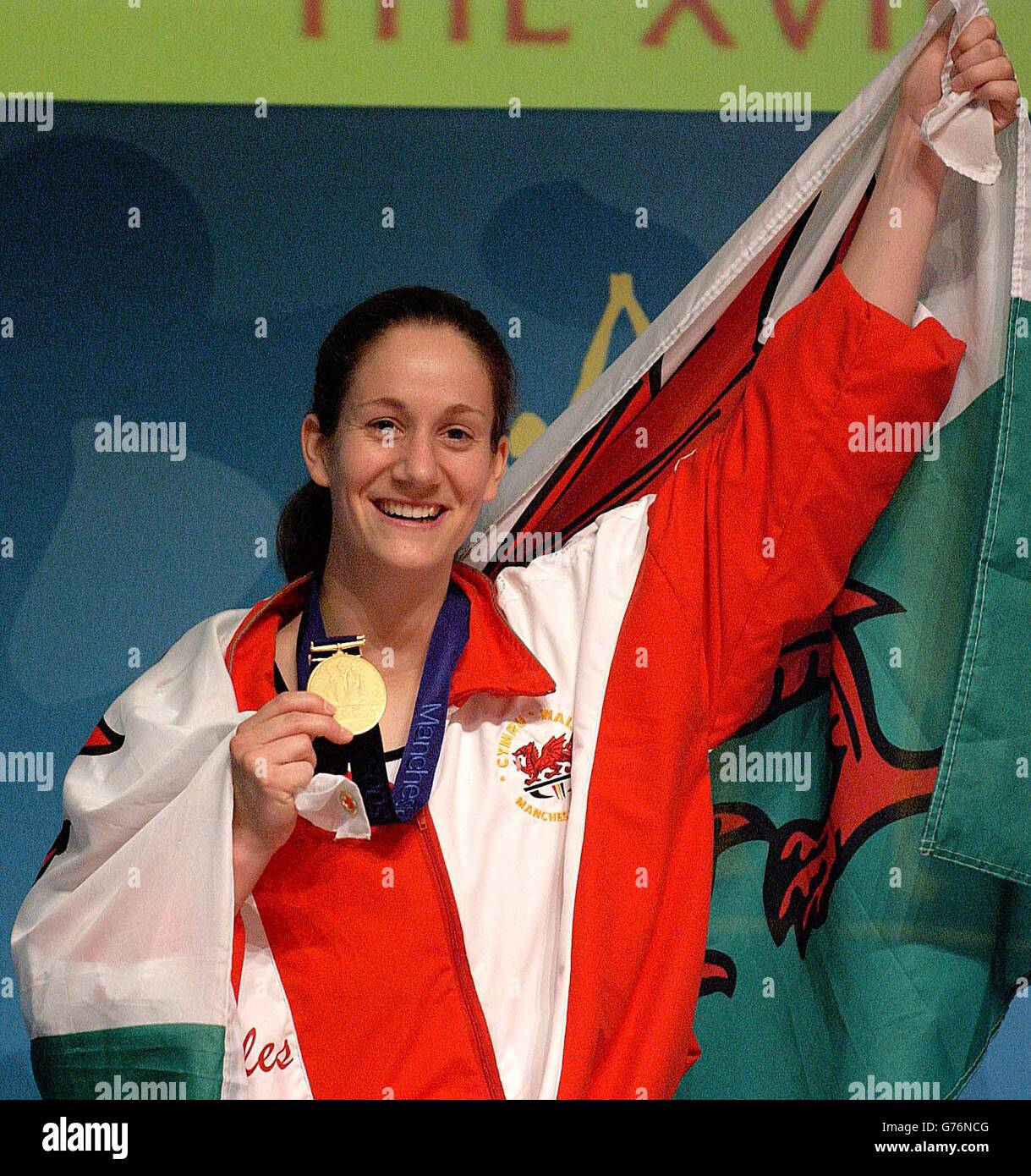 Michaela Breeze collects a Gold medal in the snatch during the women's ...