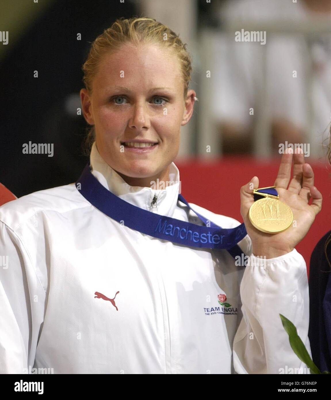 Women's 50m Breaststroke - England's Zoe Baker wins Gold Stock Photo ...