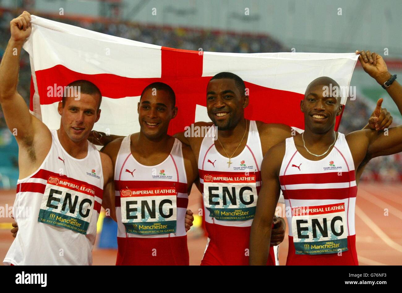 England 4 x100 metres relay team wins the Gold Stock Photo - Alamy