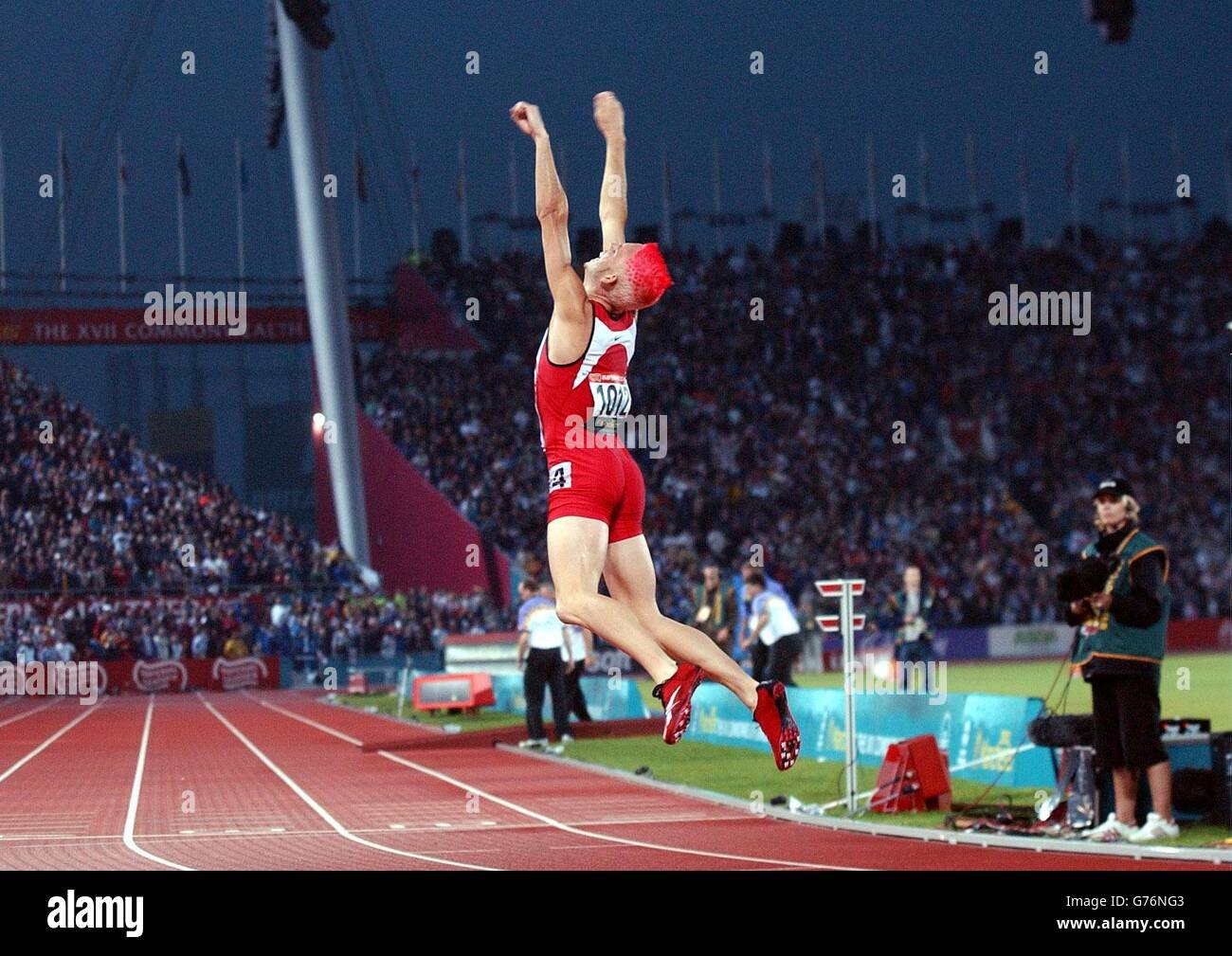 Welsh relay anchor Matthew Elias celebrates after believing his side ...