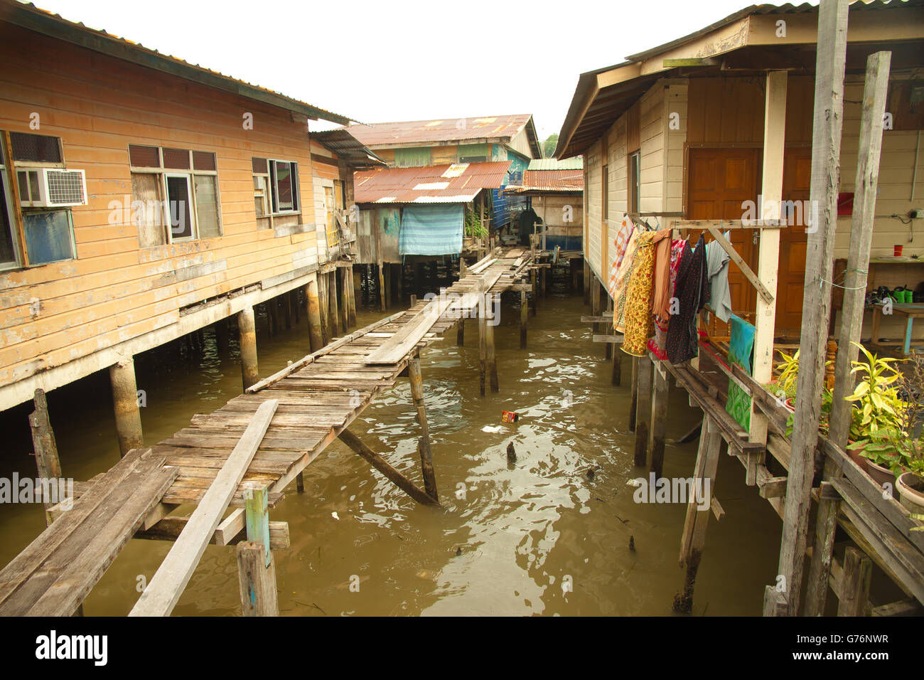 Brunei's water village called Kampong Ayer in Bandar Seri Begawan Stock ...