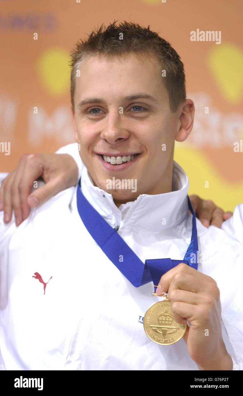 England's Adam Whitehead after winning gold in the men's 100m ...