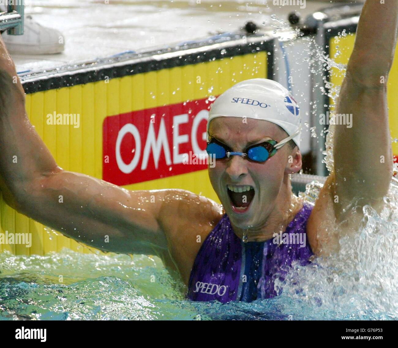 Scotland's Alison Sheppard celebrates winning the Women's 50m freestyle ...