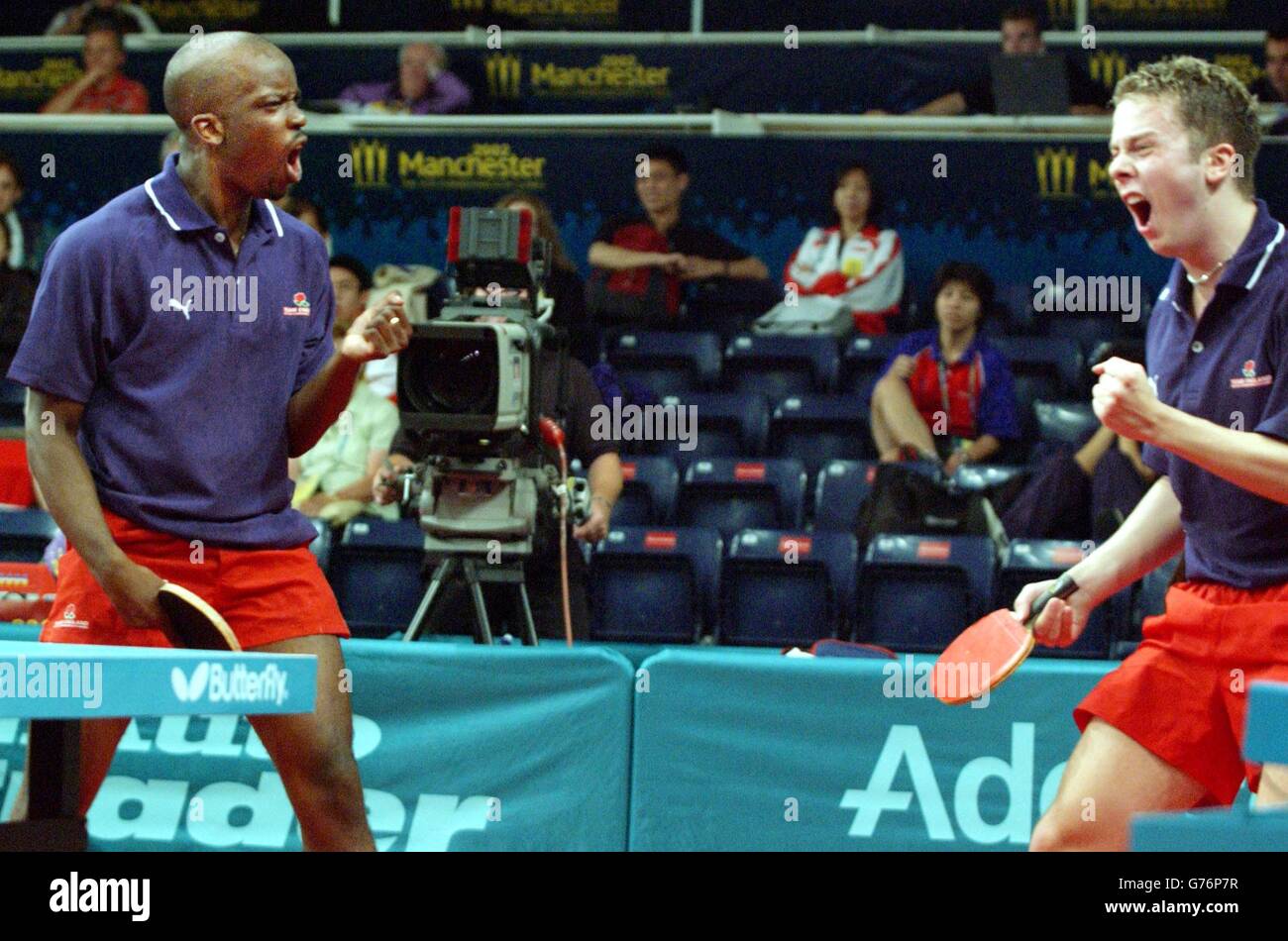 England's Gareth Herbert (left) and Andrew Baggaley celebrate after ...