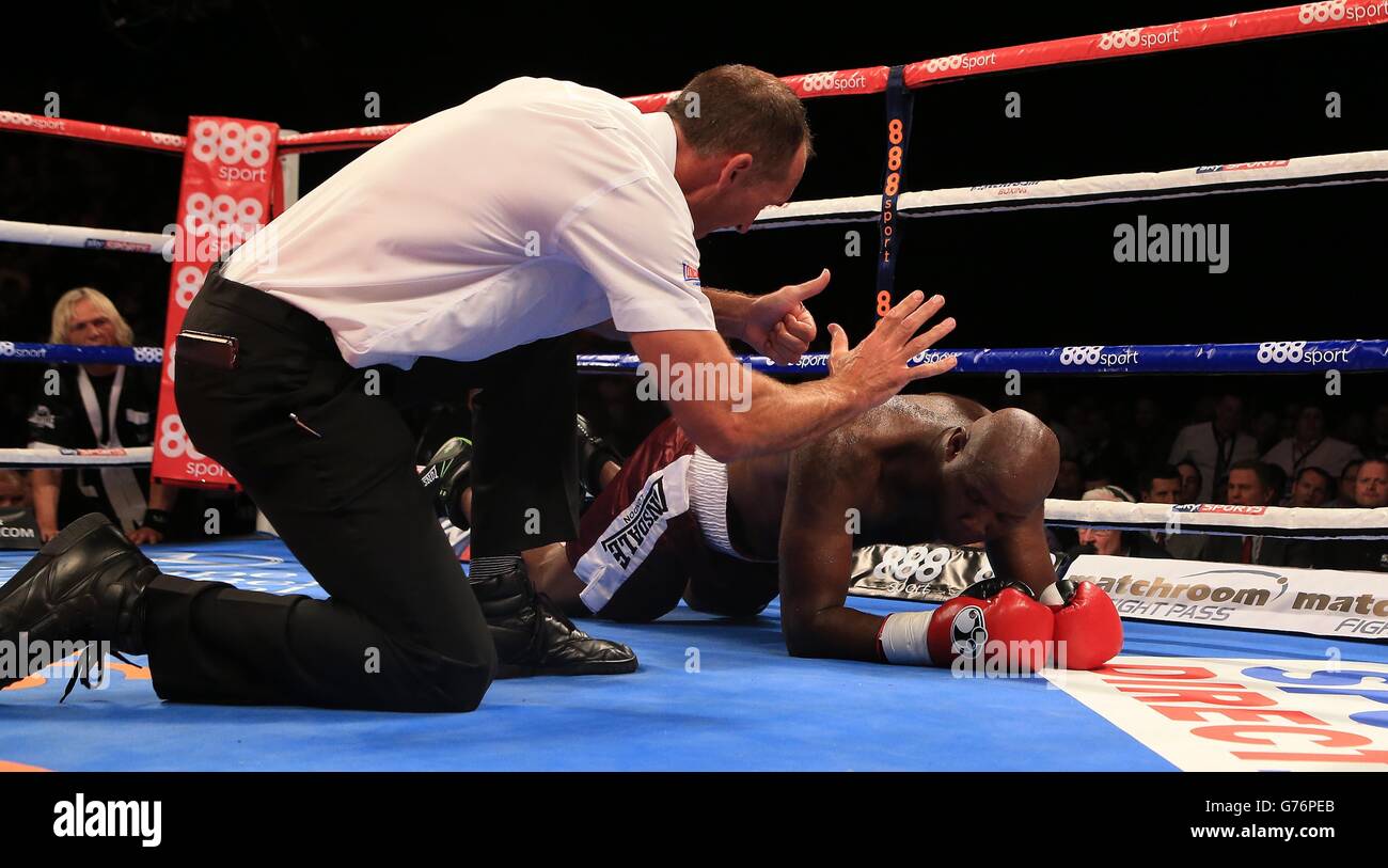 Boxing - Echo Arena. The referee gives Matt Skelton a count of nine ...