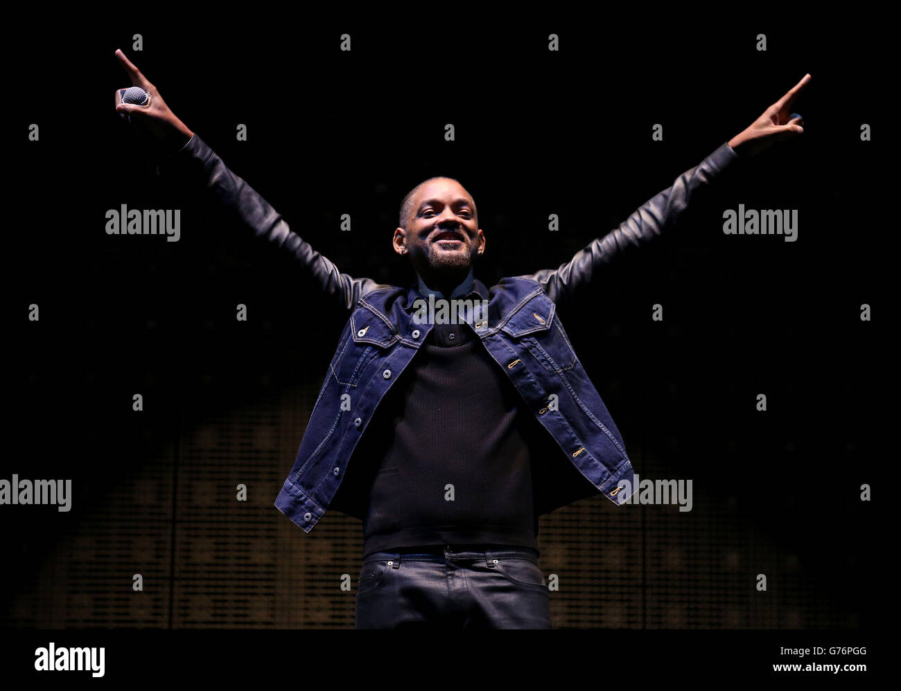 Actor Will Smith introduces Calvin Harris onto the Main Stage at the T ...