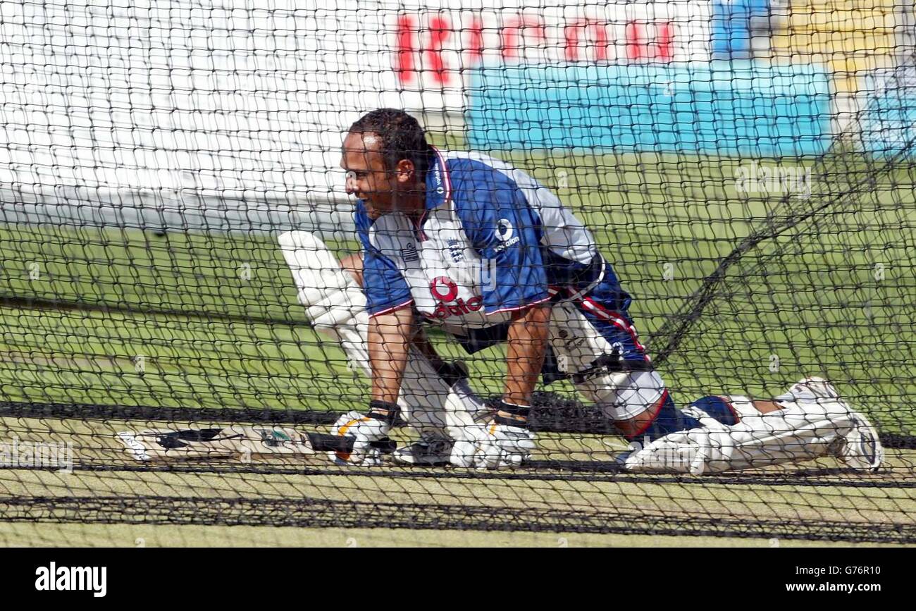 England batsman Mark Butcher in the nets as the England cricket team ...
