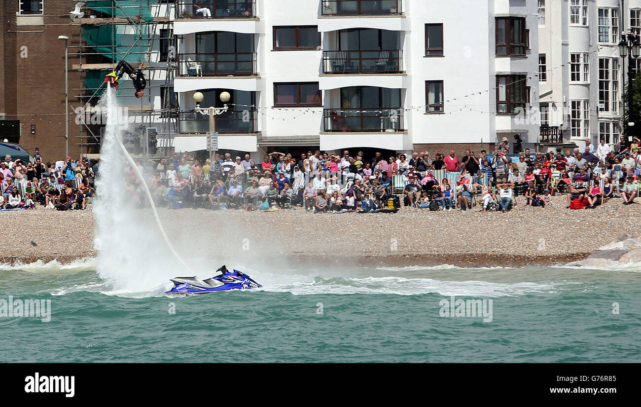 Xtreme Action Jet Ski perform a display at the annual Worthing Birdman ...
