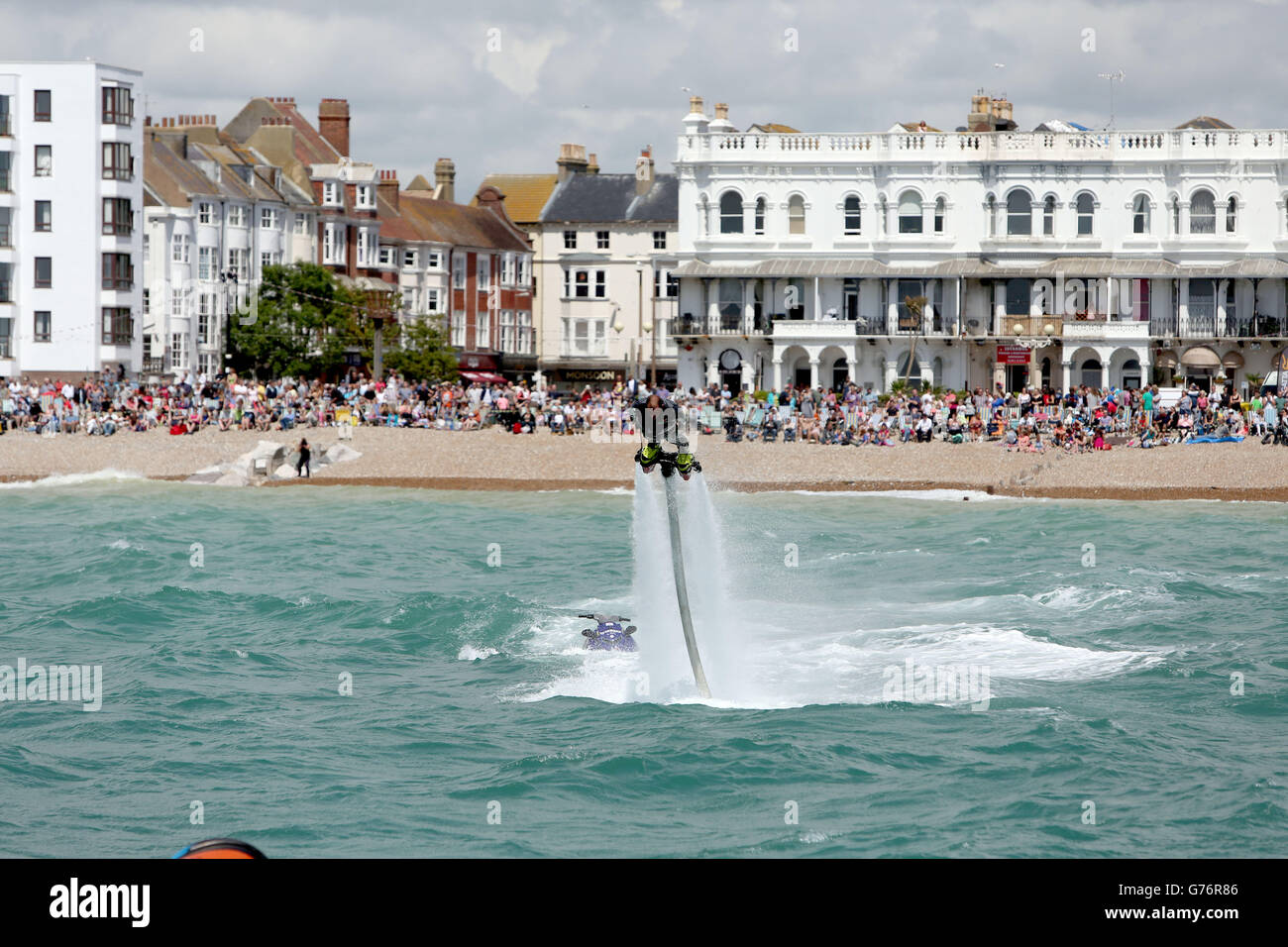 Xtreme Action Jet Ski perform a display at the annual Worthing Birdman ...