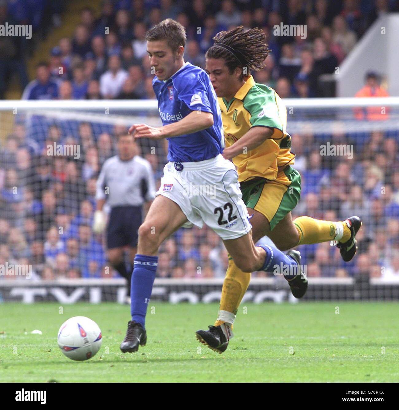 Ipswich Town's Darren Ambrose (L) goes past Norwich City's Darel ...
