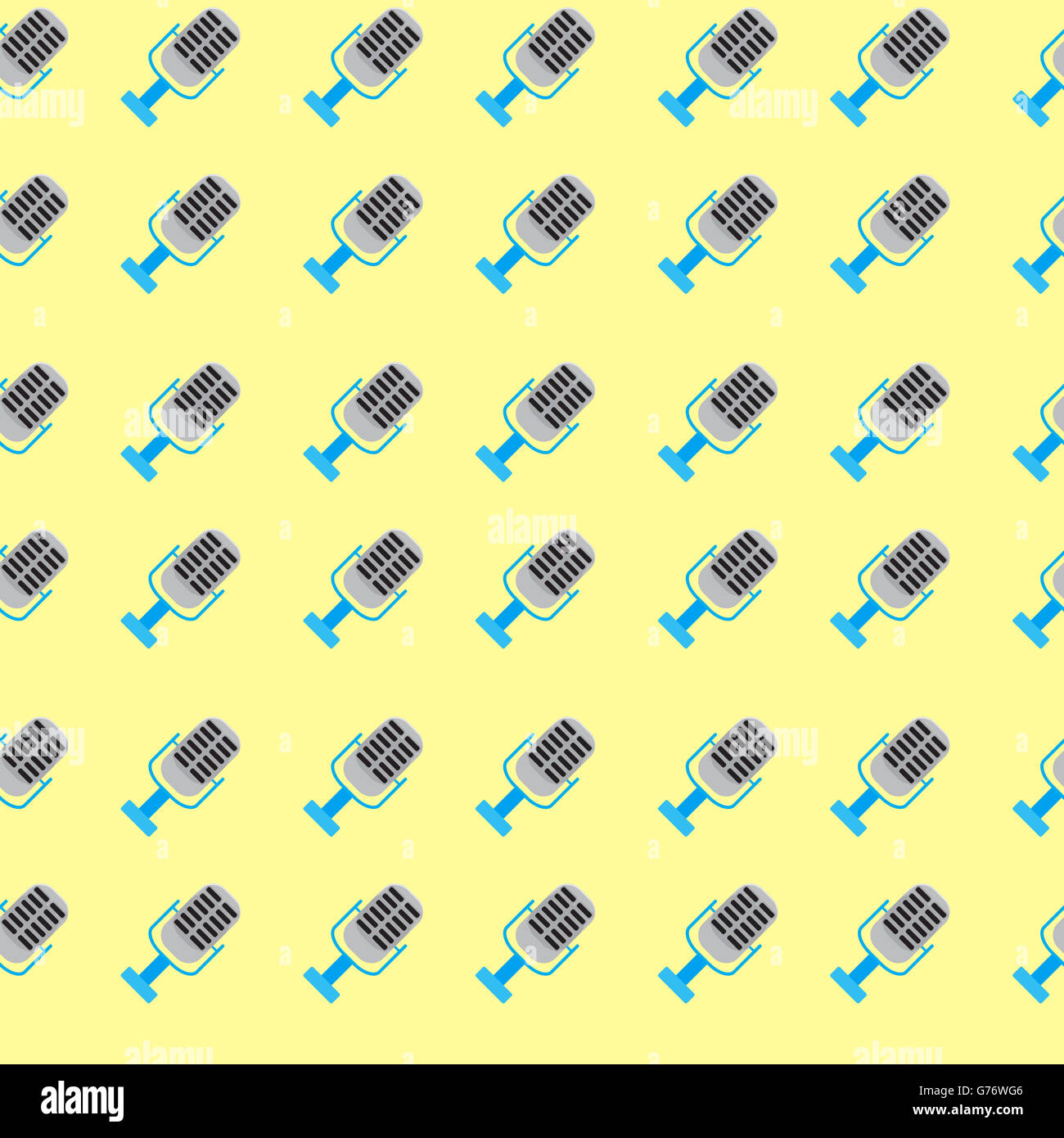 Seamless pattern with colored microphone. Pattern audio sound and ...