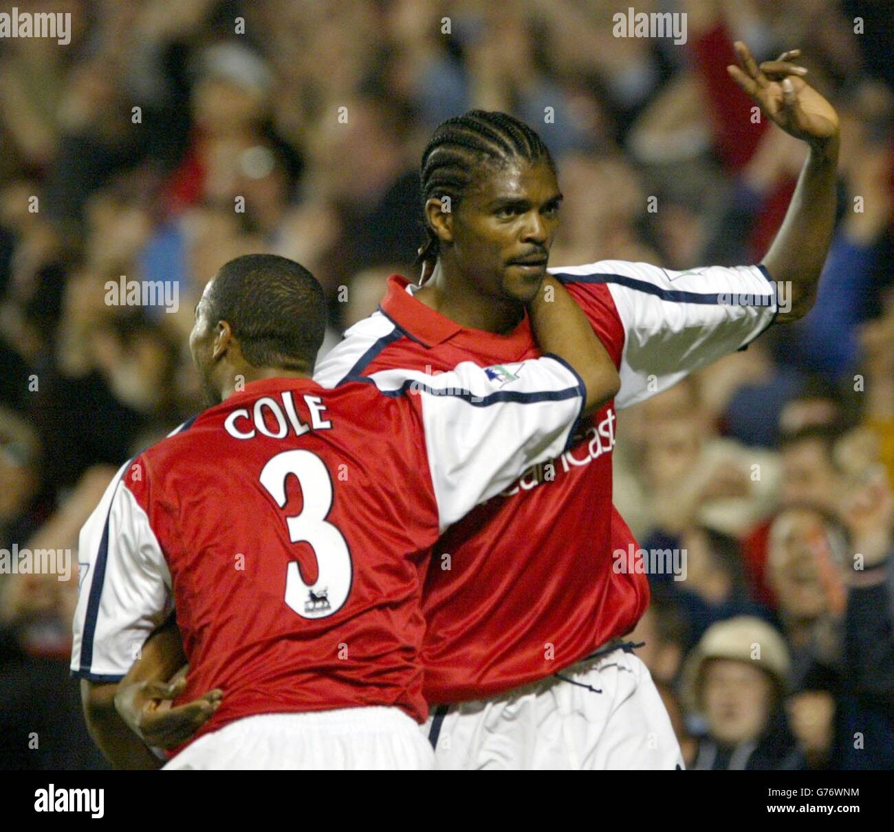 Arsenals kanu celebrates hi-res stock photography and images - Alamy