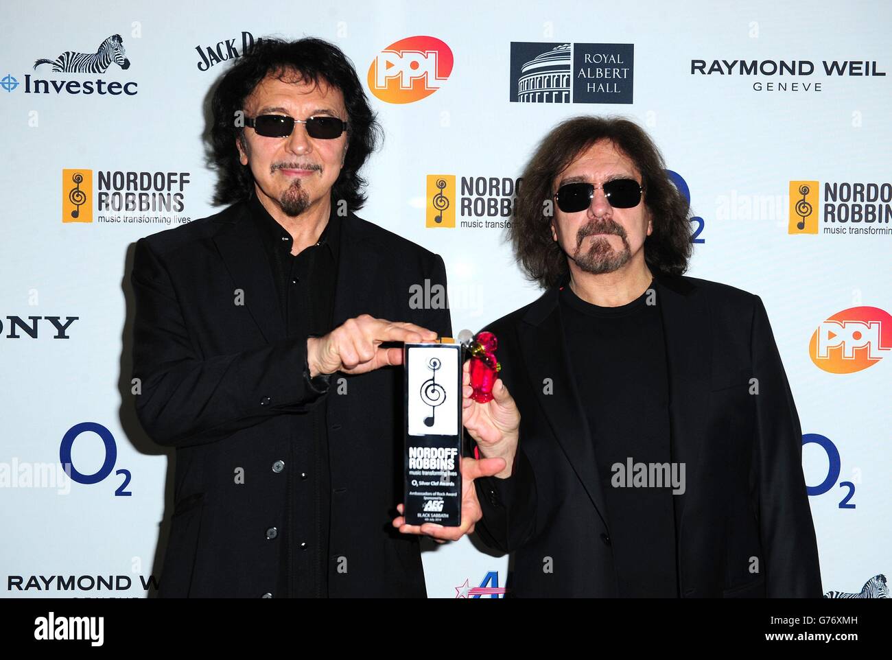 Tony Iommi and Geezer Butler of Black Sabbath with their Ambassadors of ...
