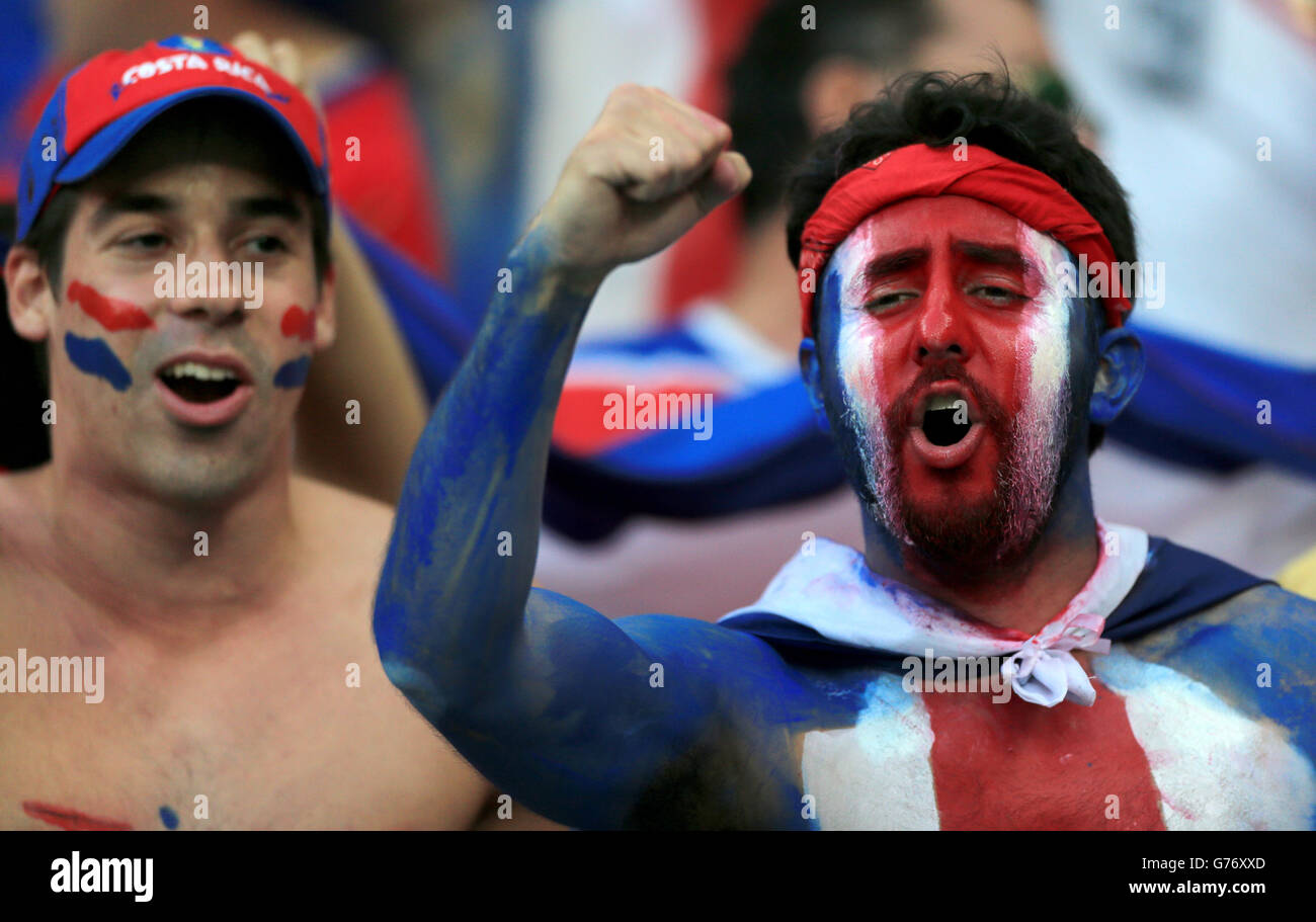 Costa rica fans show their support in the stands hi-res stock ...