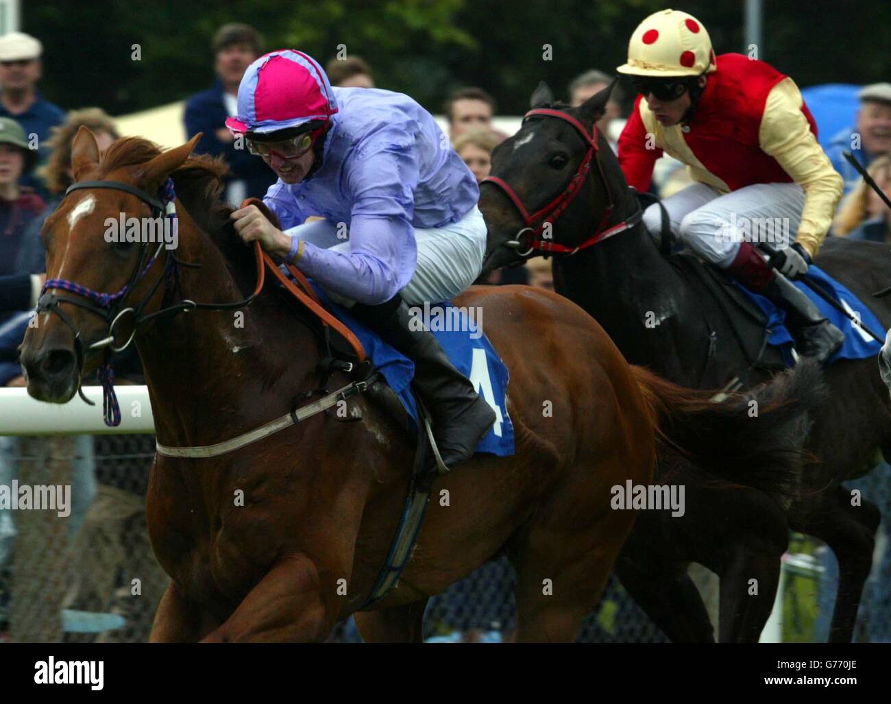 Winner, Palace Affair ridden by Steve Carson (number 4), in the ...