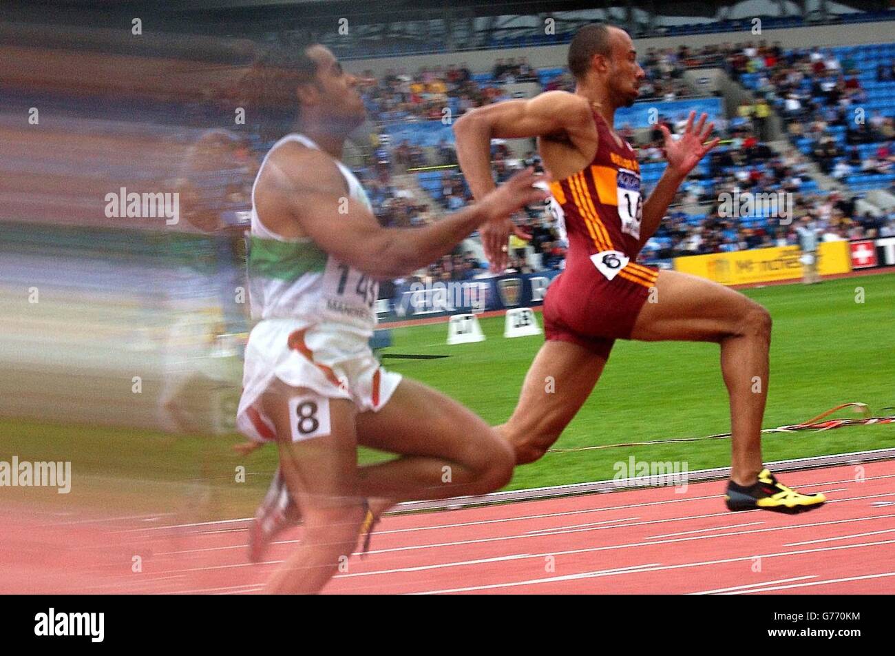 Chris Lambert sprints clear to win his heat of the Mens 200m Race, in a ...