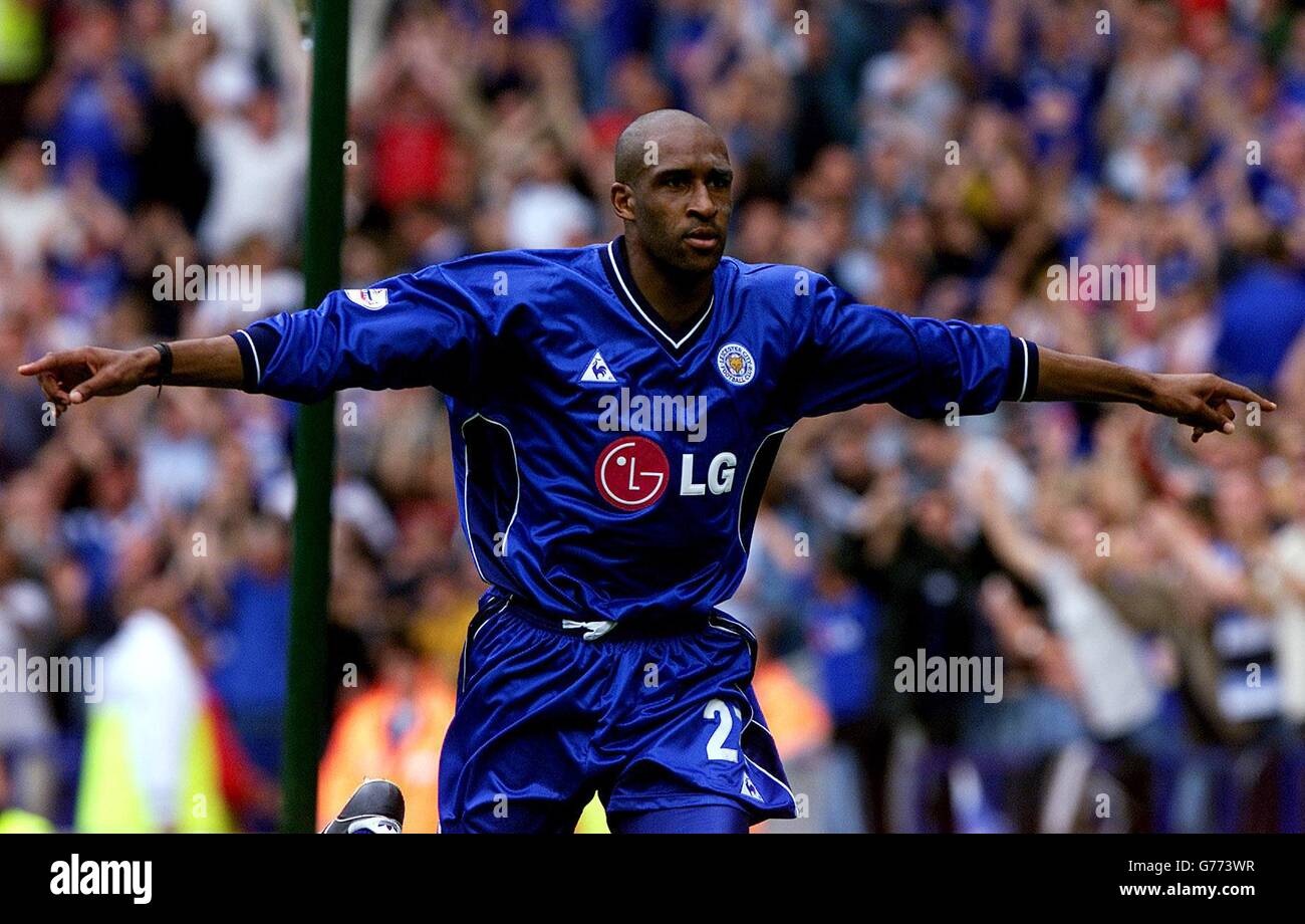 Leicester City's Brian Deane celebrates after scoring the first goal of ...
