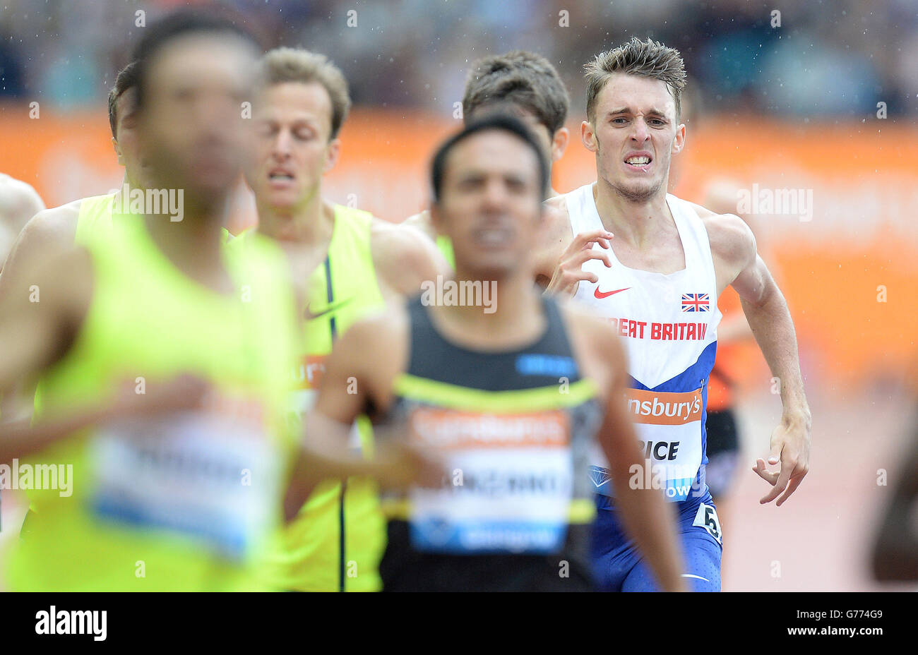 Great Britian's Charlie Grice (right) in action during the Men's 1500m ...