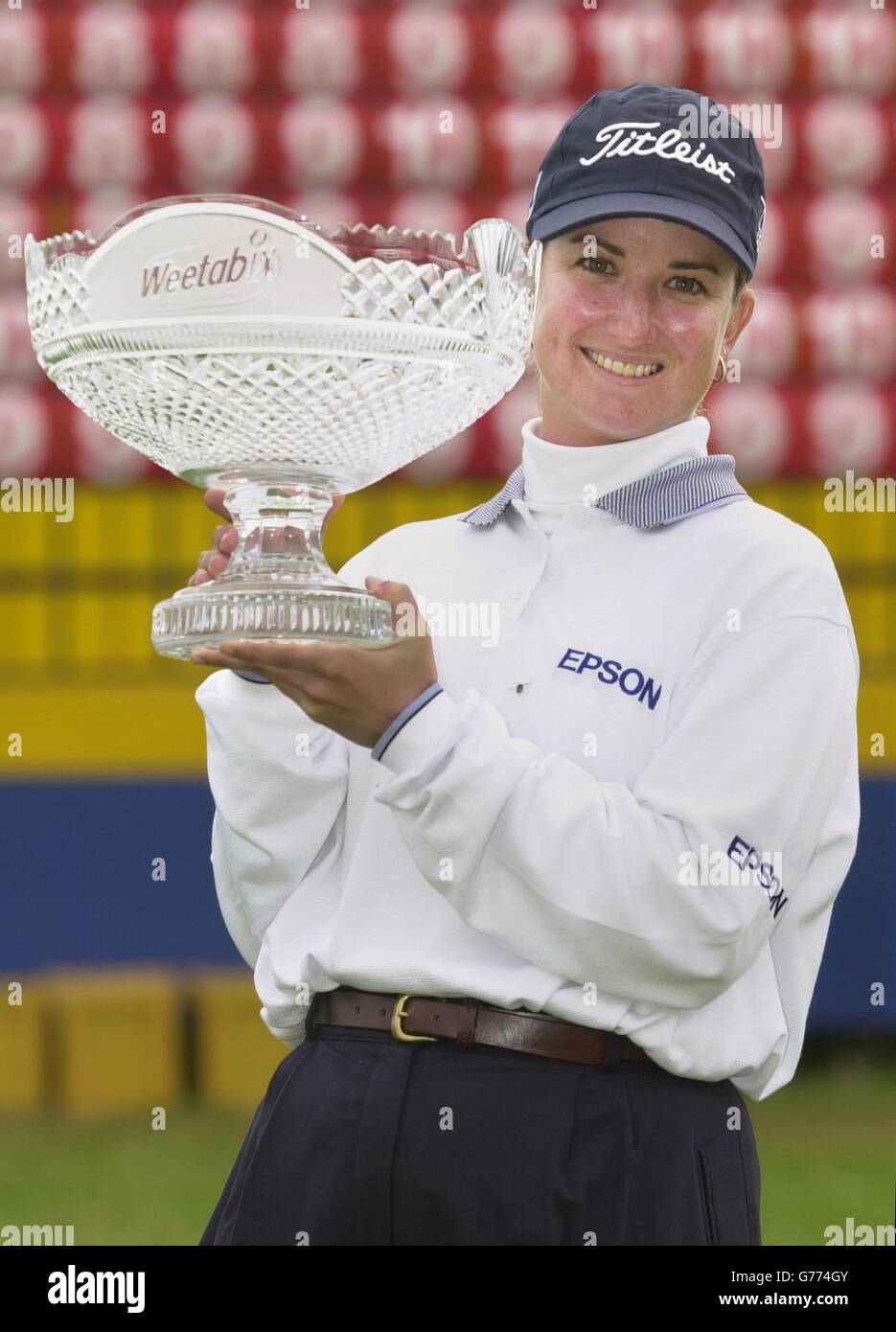 Australia's Karrie Webb holds up the trophy after winning the Women's ...