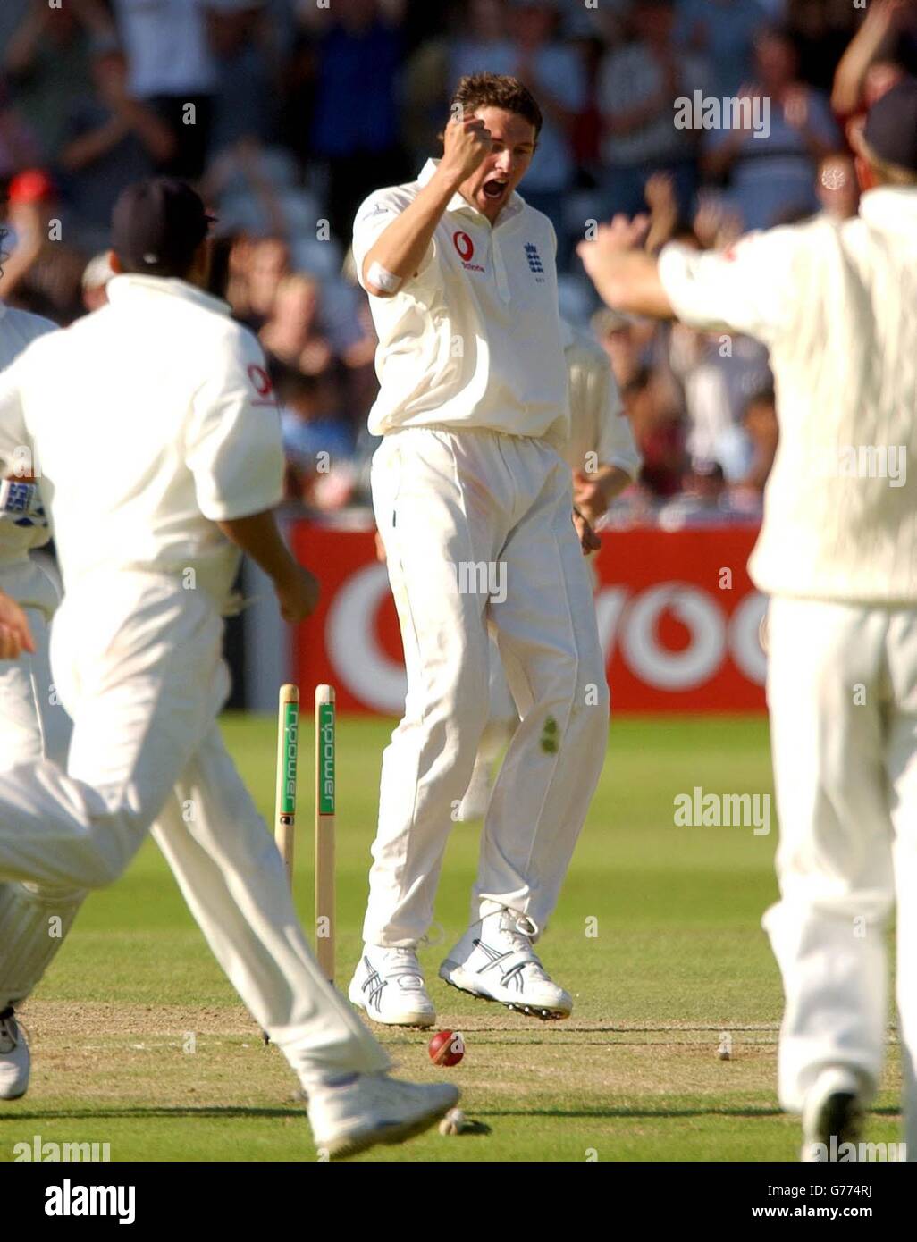Cricket action celebrating steve harmison hi-res stock photography and ...