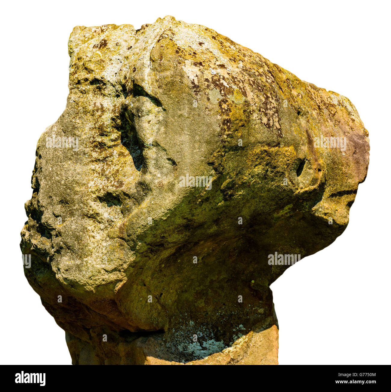 Monolithic Ancient Stone Isolated on White Stock Photo - Alamy