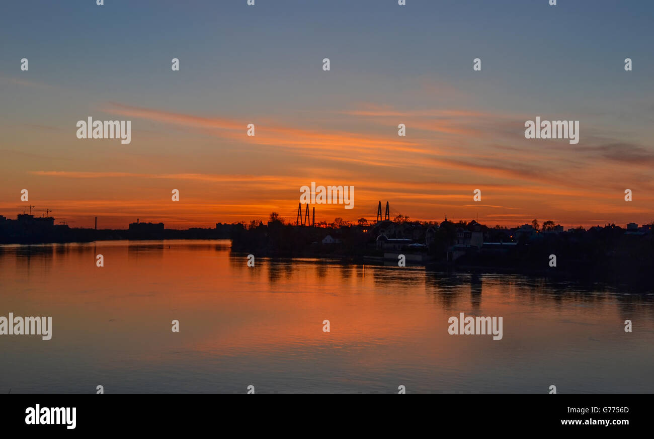 The last colors of spring sunset Stock Photo - Alamy