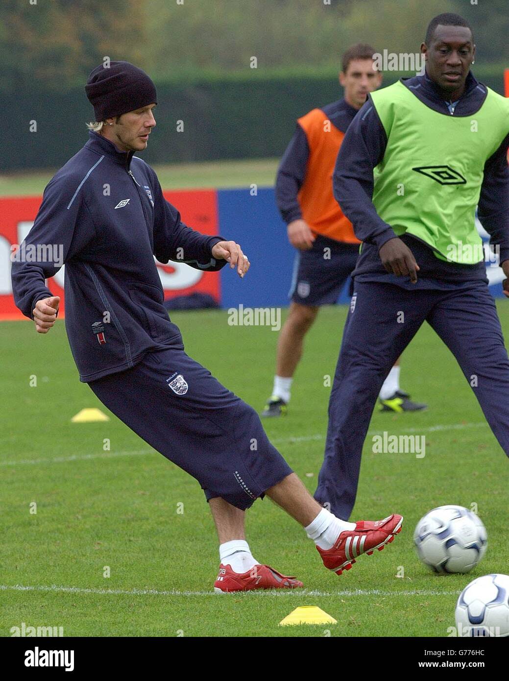 England training - David Beckham Stock Photo - Alamy