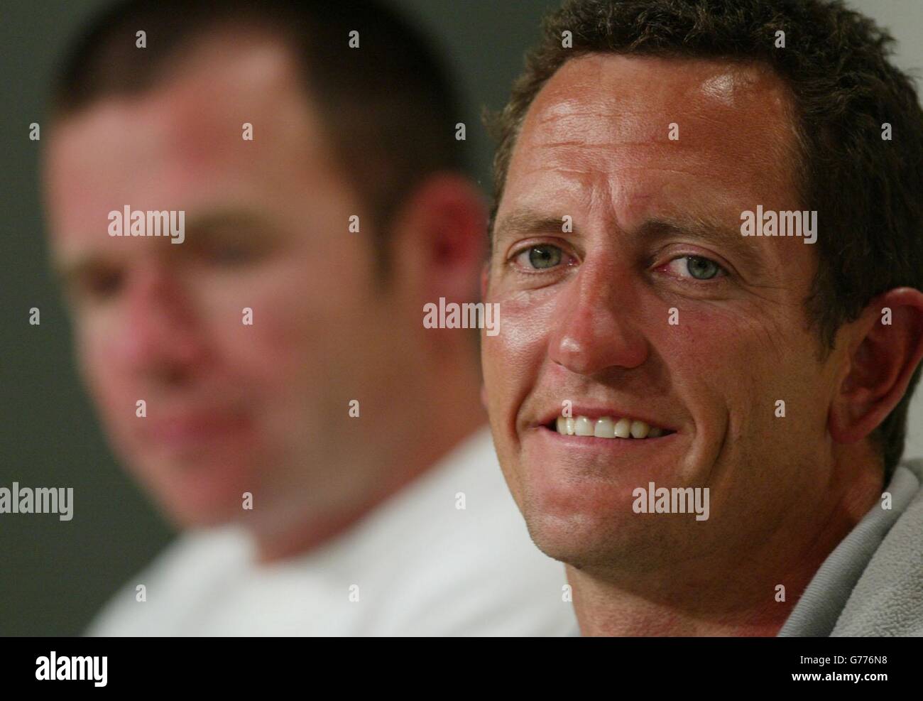 Britain's America's Cup team tactician Adrian Stead smiles at the post ...