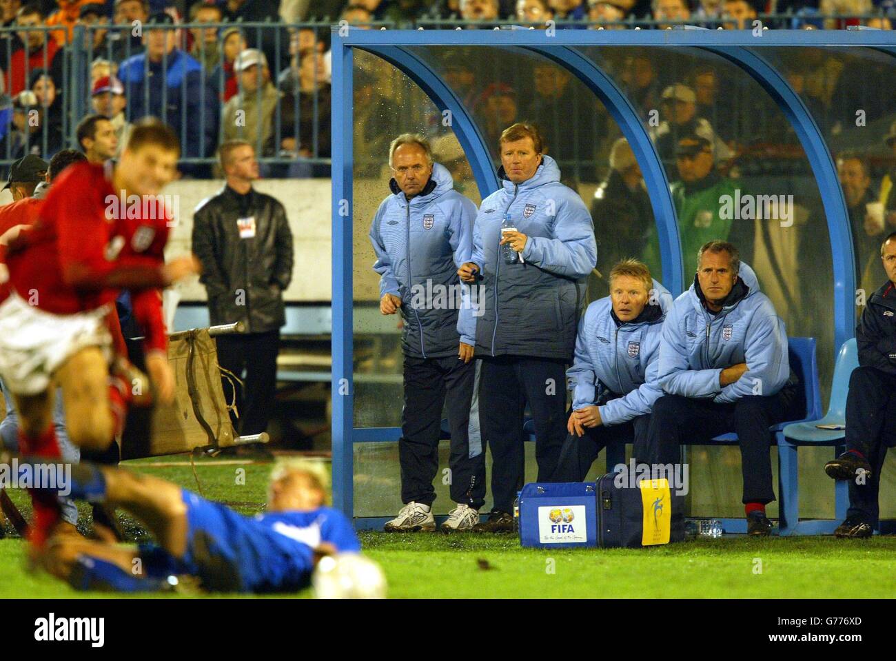 Englands Sven Goran-Eriksson and Steve Mc Claren Look on during their ...