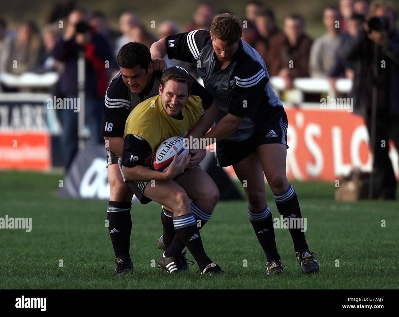 Andrew Mehrtens (Yellow Bib) during New Zealand All Blacks training at ...