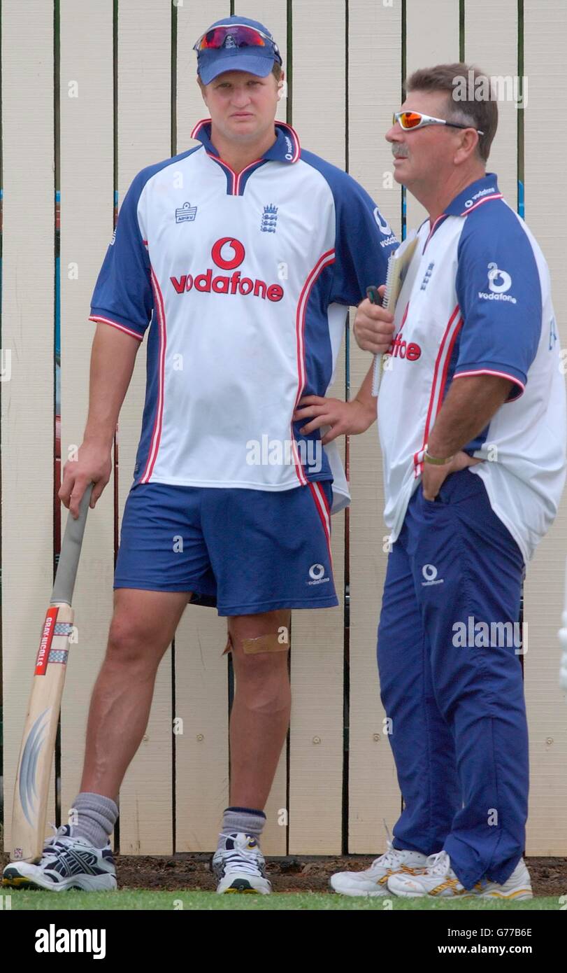 England cricketer Robert Key (left) and National Academy coach Rodney ...