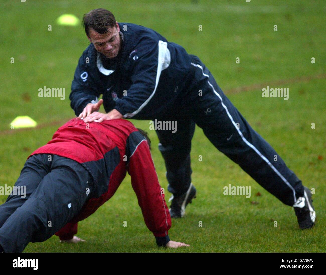 England Rugby Team Training Stock Photo - Alamy