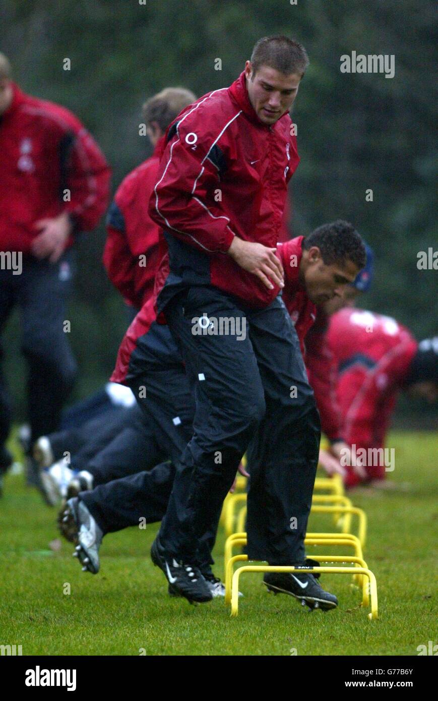 England Rugby Team Training Stock Photo - Alamy