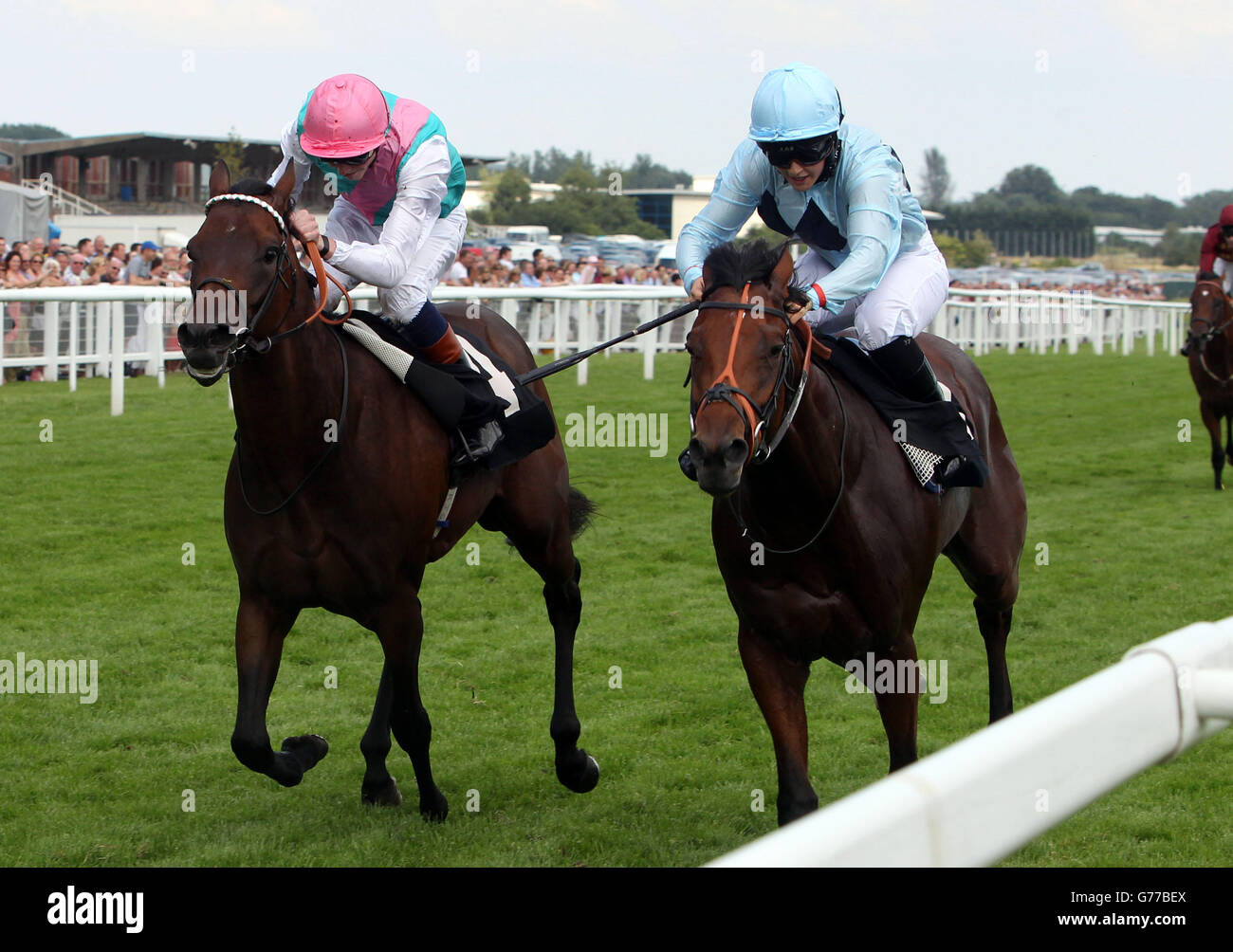 Horse Racing - Party in the Paddock - Newbury Racecourse Stock Photo ...