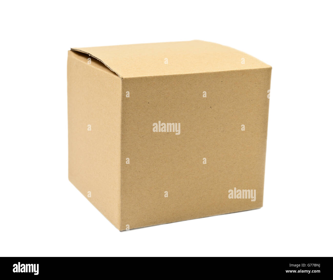 Single closed cardboard box over white background Stock Photo - Alamy