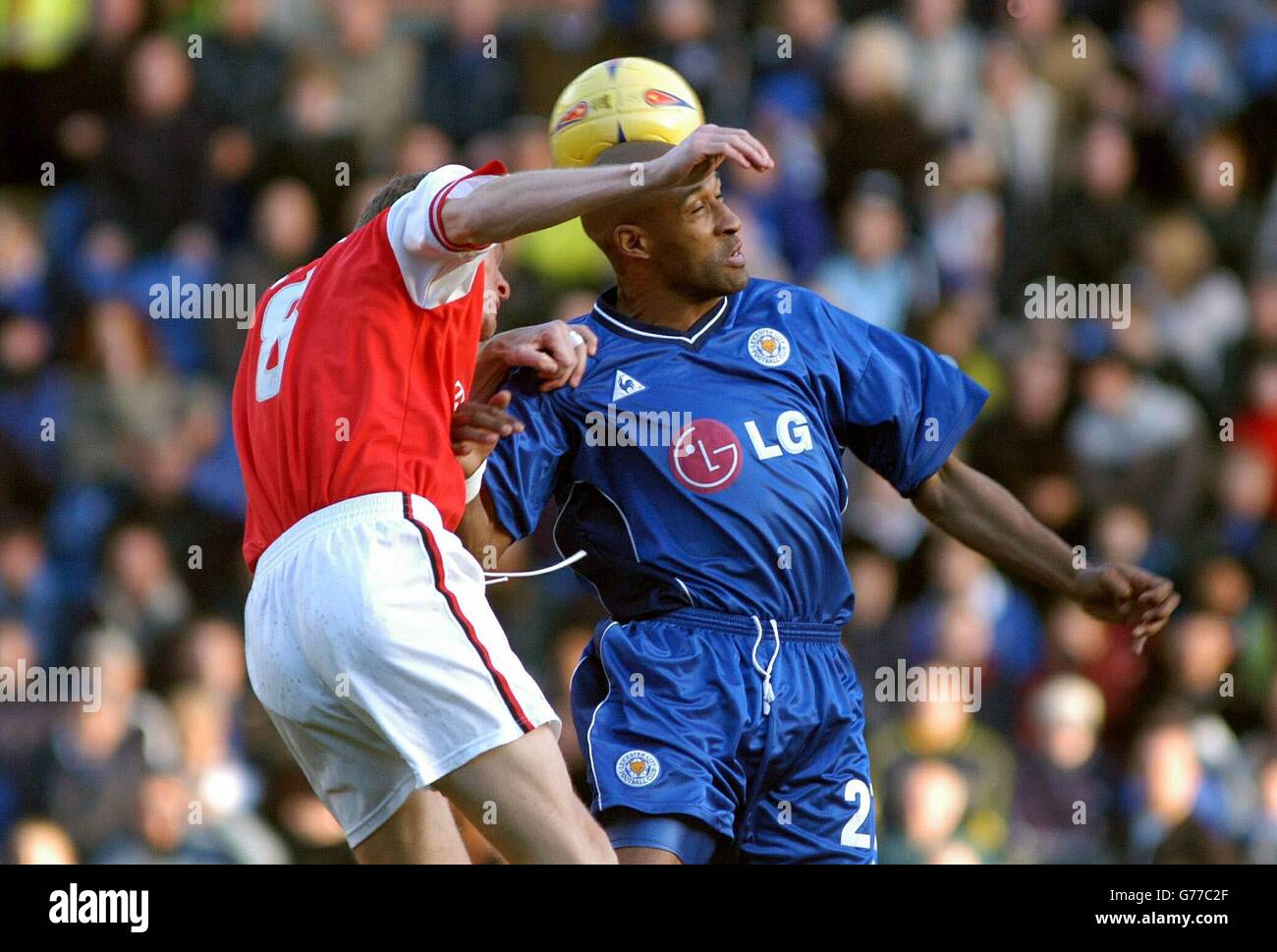 Leicester City's Jordan Stewart (R) and Rotherham's Chris Swailes ...