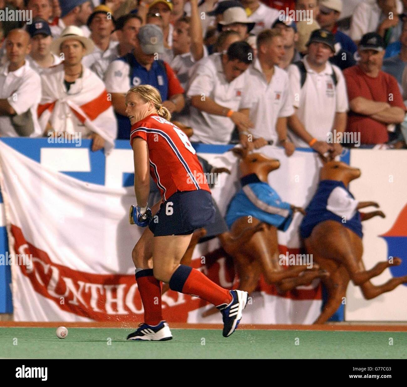 Melanie Clewlow in action during the England v Australia Pool B match ...