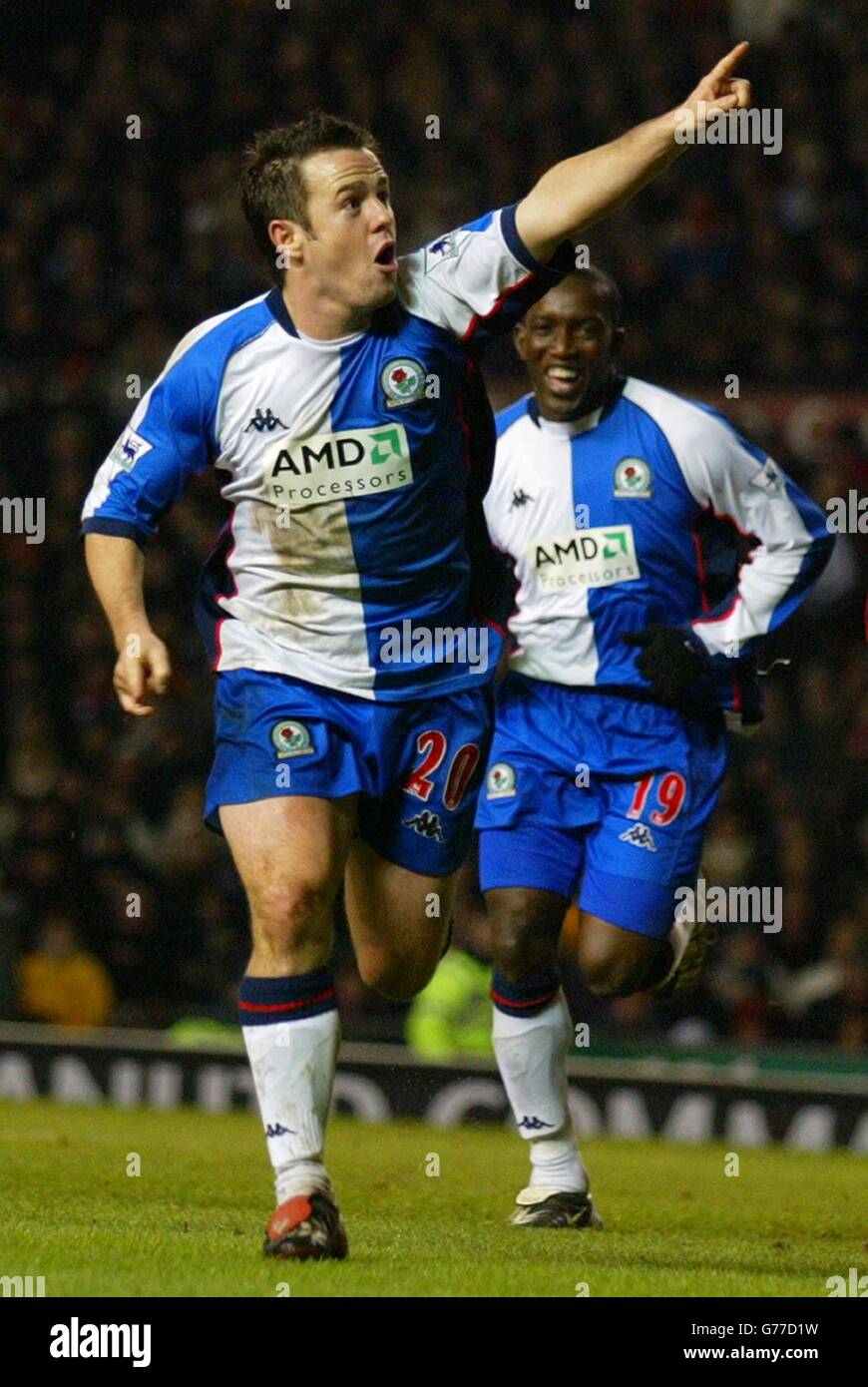 Football action celebrating pointing david thompson hi-res stock ...