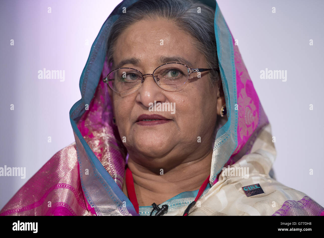 The Prime Minister of Bangladesh Sheikh Hasina during the Girl Summit ...